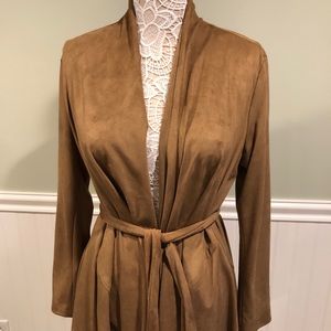 Halston Heritage | Jackets & Coats | H Halston Faux Suede Belted ...